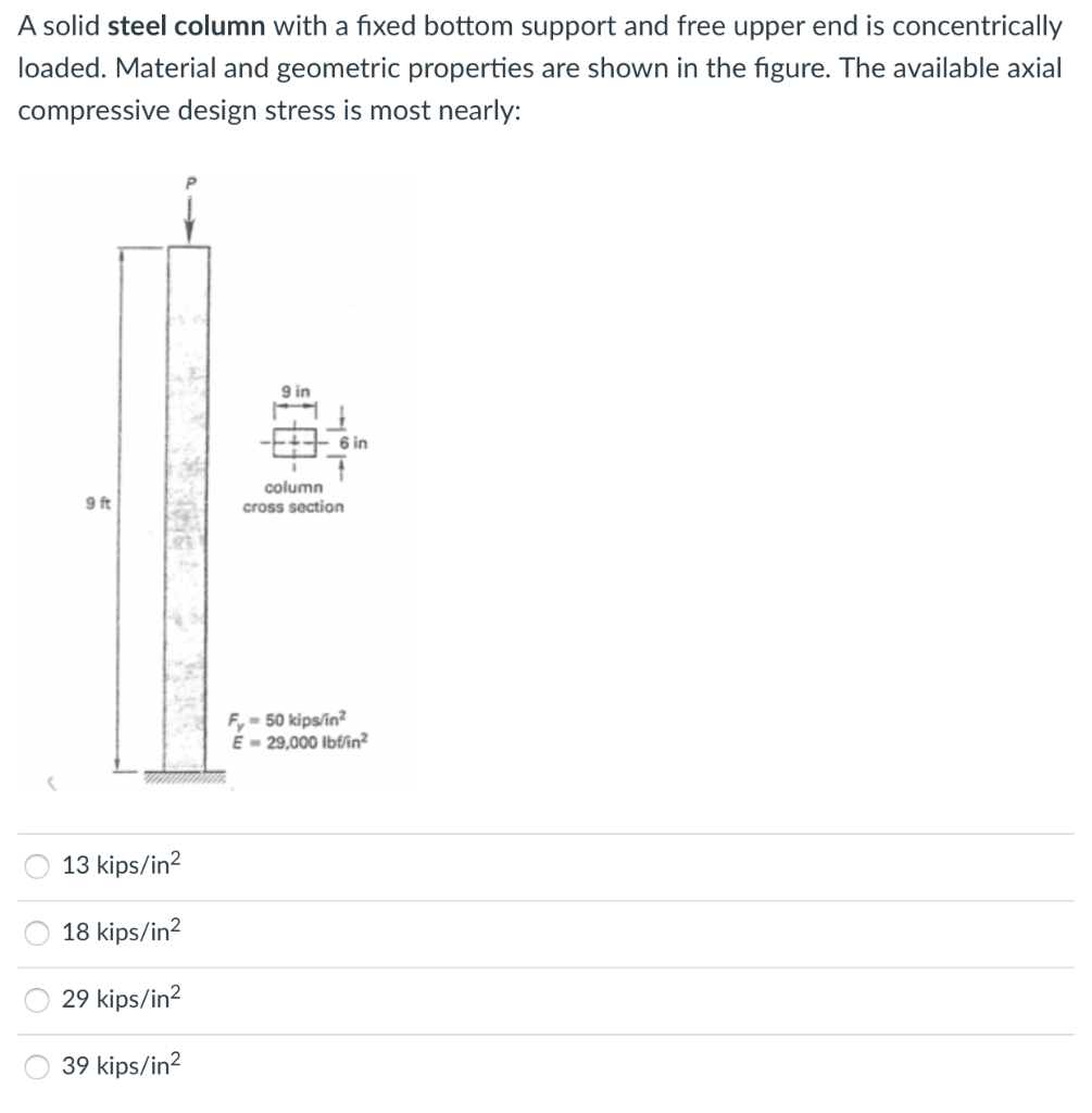 Solved The long (RC) column definition under braced | Chegg.com