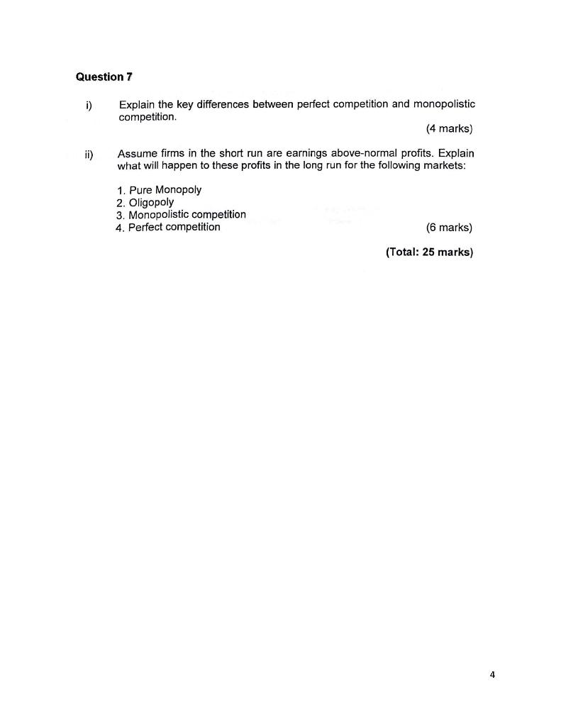 Solved Question 7 i) Explain the key differences between | Chegg.com