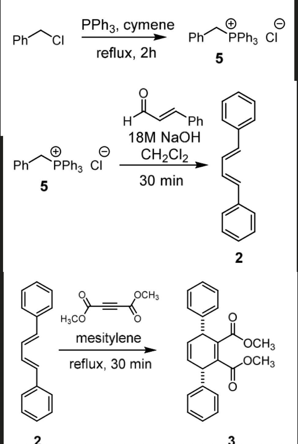 Solved PPh3, cymene Ph CI Ph reflux, 2h PPh2 cl 5 H Н Ph 18M | Chegg.com