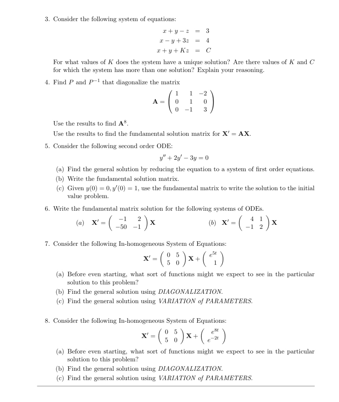Solved Consider the following system of | Chegg.com