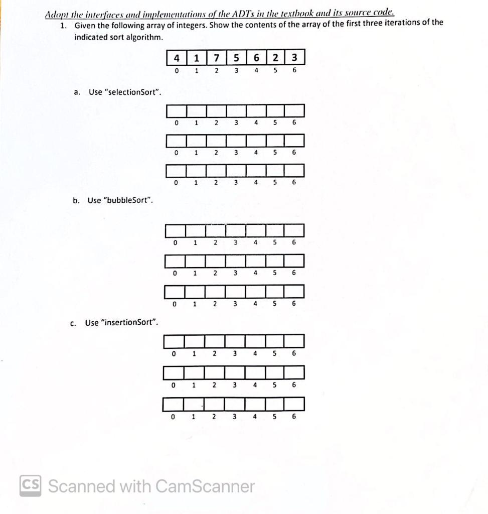 Solved Adopt the interfaces and implementations of the ADTs | Chegg.com