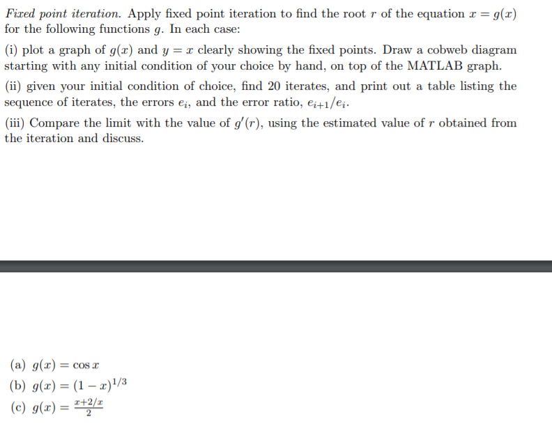 Solved Fixed point iteration. Apply fixed point iteration to | Chegg.com
