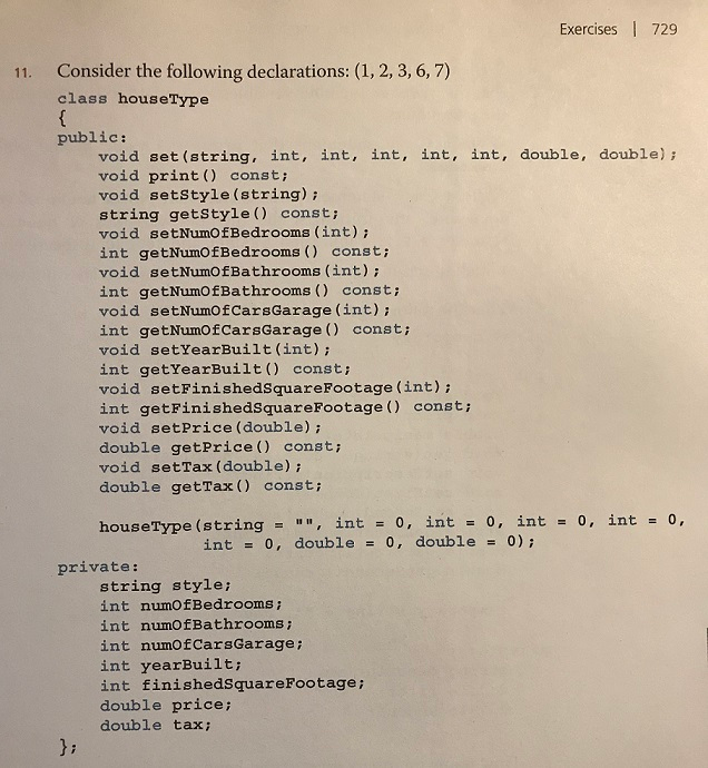 Solved Write a program that uses the class houseType | Chegg.com