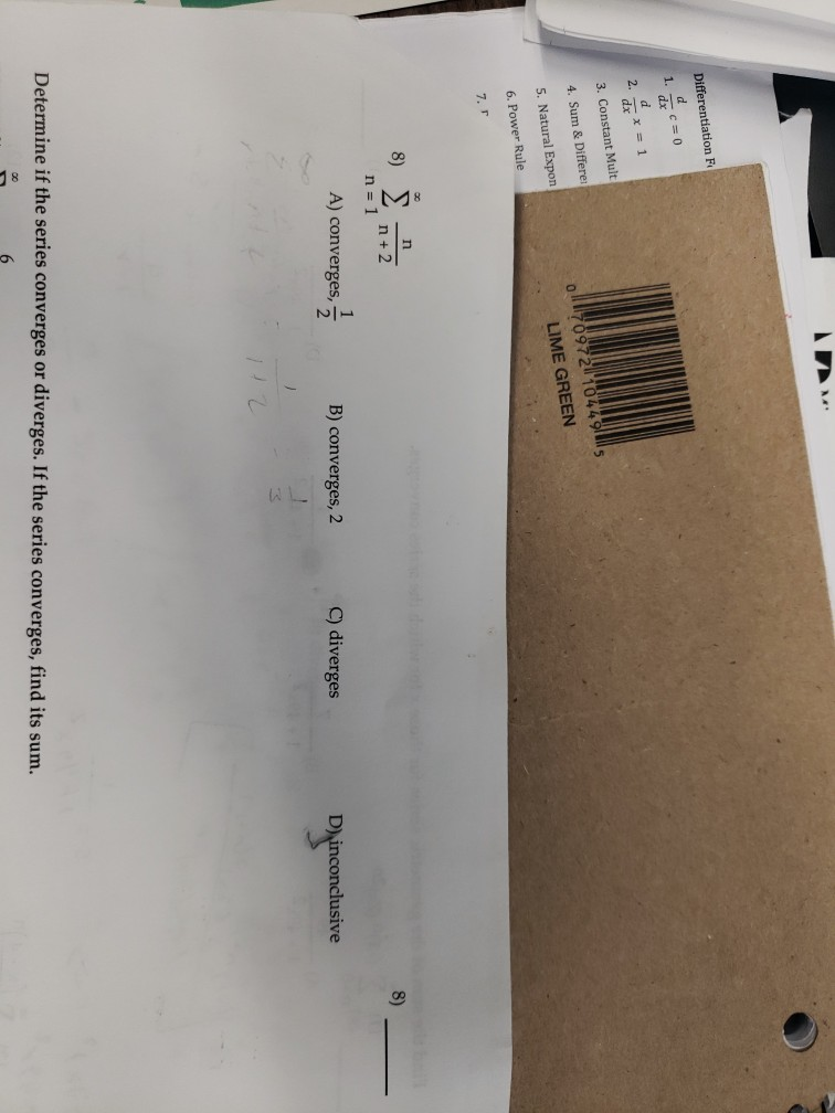 Solved 12 Differentiation F d 1. c 0 dx d 2. dr 1 3. | Chegg.com