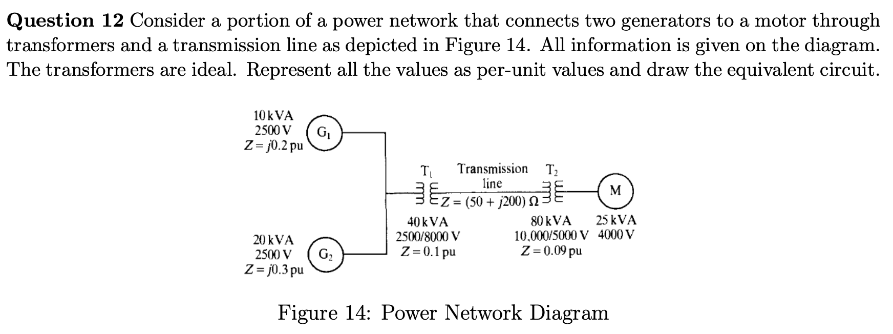 Solved Question 12 ﻿Consider a portion of a power network | Chegg.com