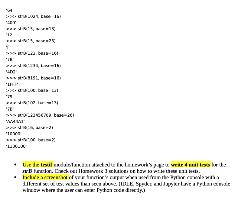 Solved b) Base X Conversion. Write in file Write a function | Chegg.com