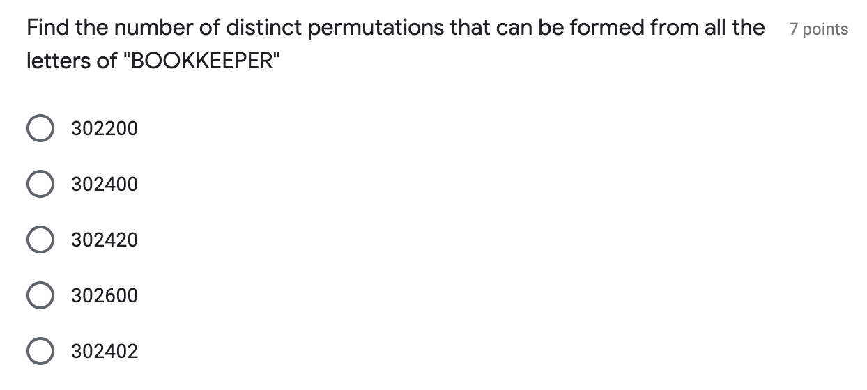 Solved Find the number of distinct permutations that can be | Chegg.com