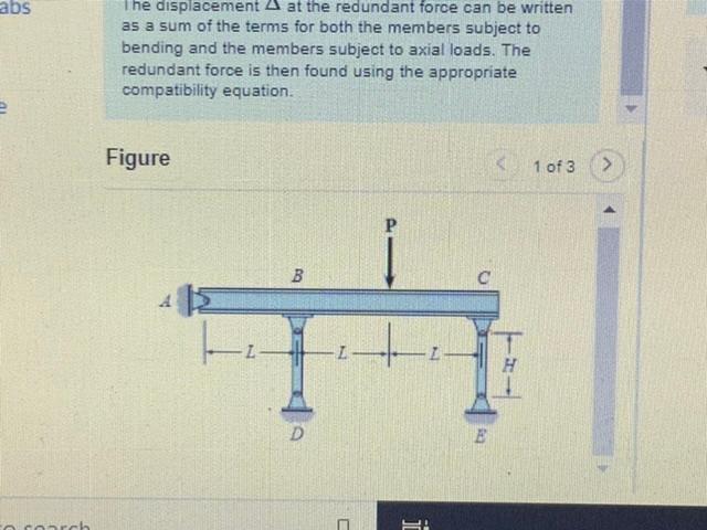 Solved abs The displacement at the redundant force can be | Chegg.com