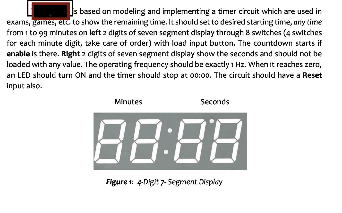 Solved Is Based On Modeling And Implementing A Timer Circuit