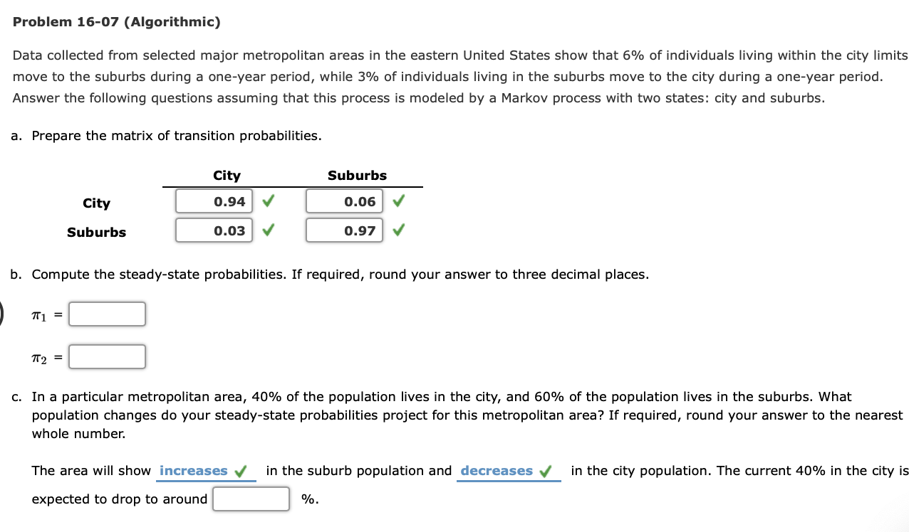 Solved Problem 16-07 (Algorithmic) Data collected from | Chegg.com