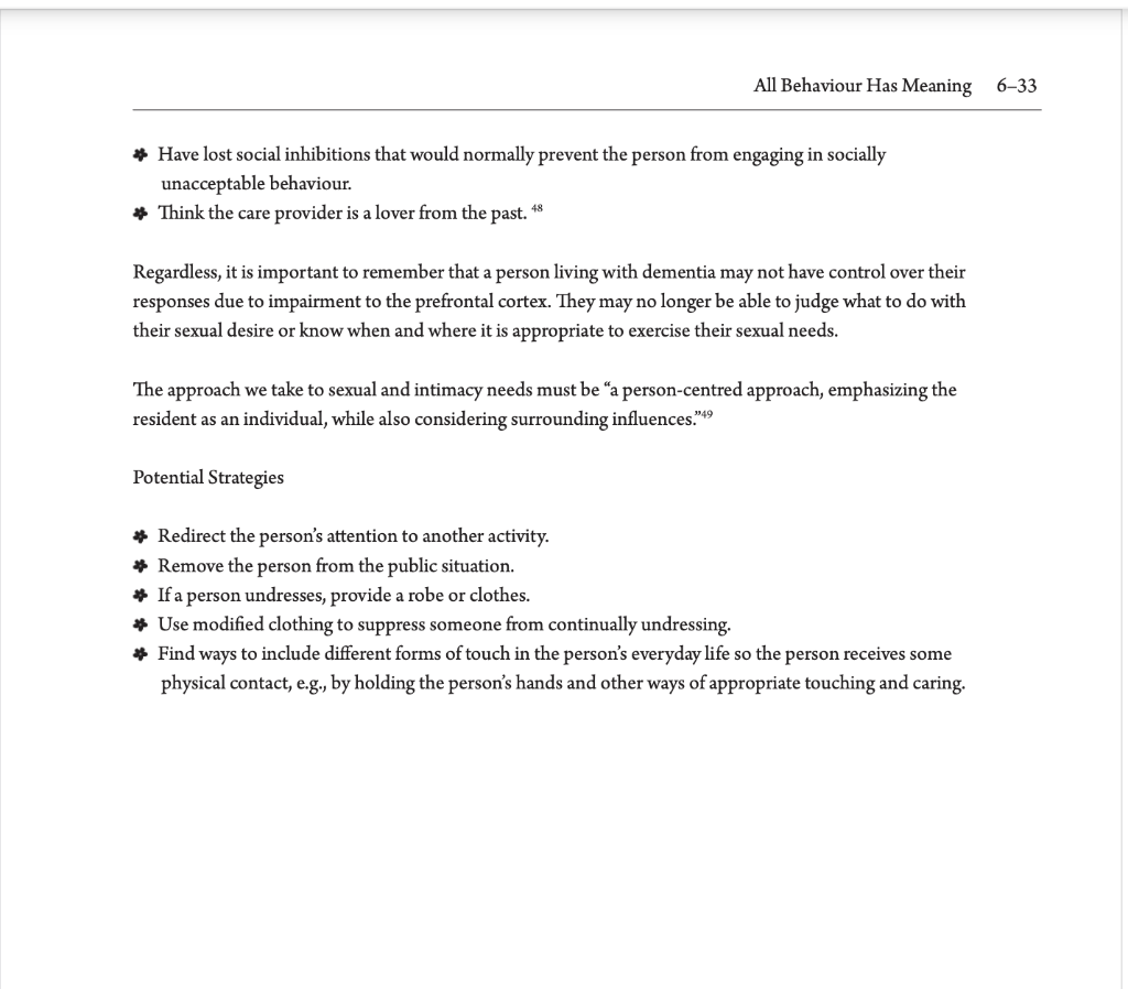 Solved Responsive behaviours commonly occur with persons | Chegg.com ...