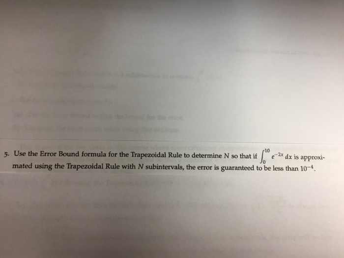 Solved Use the Error Bound formula for the Trapezoidal Rule | Chegg.com