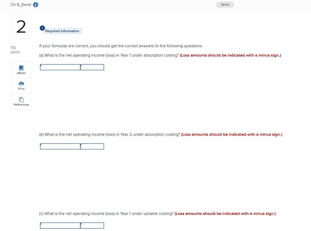 Solved Ch 6_Excel i SavedCh 6_Excel i SavedCh 6_Excel i | Chegg.com