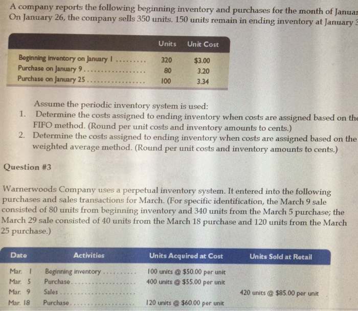 Solved Question #1 Craig Company buys and sells one product. | Chegg.com