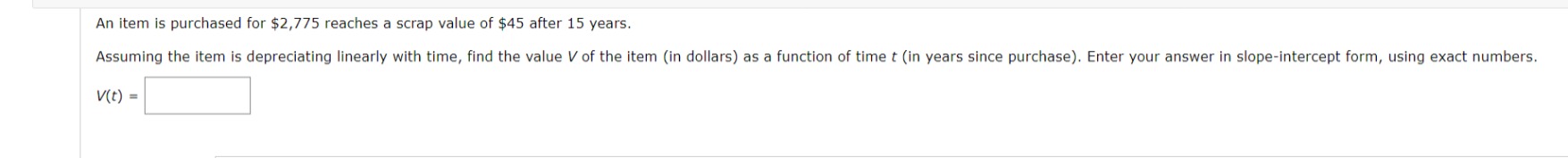 Solved An item is purchased for $2,775 reaches a scrap value | Chegg.com