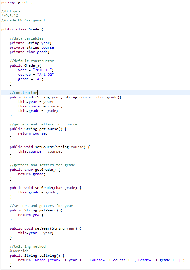 Solved Make a test class that will read in the data from the | Chegg.com