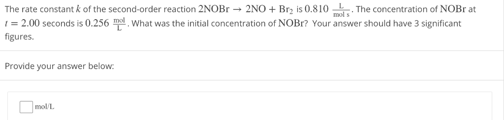 Solved The rate constant k of the second-order reaction | Chegg.com