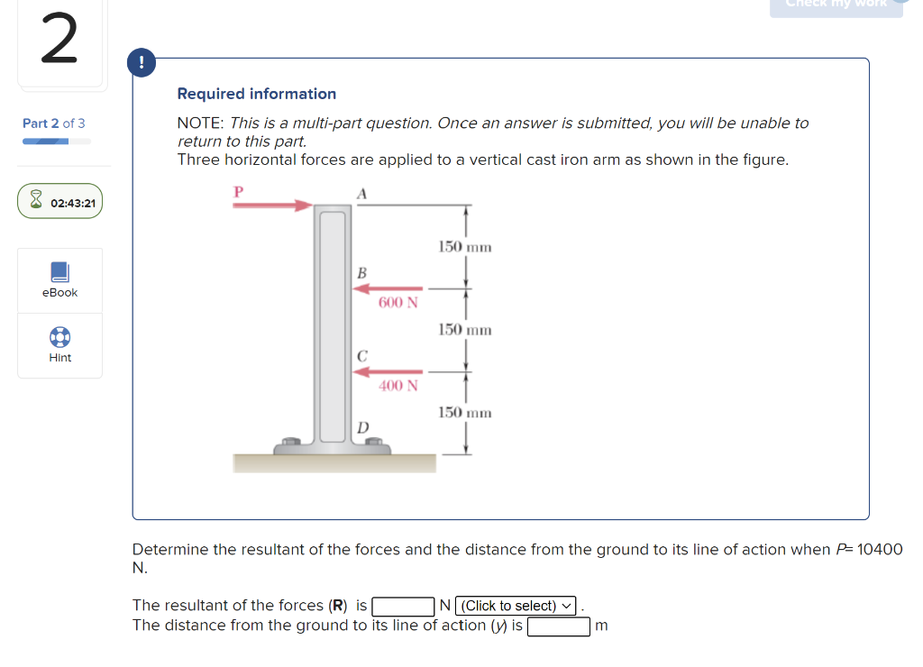 Solved Check my work 2 ! Part 2 of 3 Required information | Chegg.com