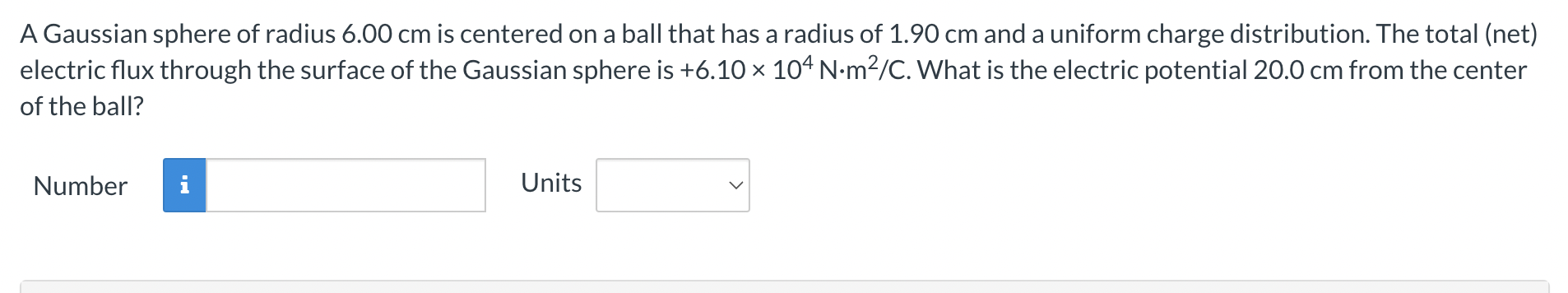 Solved A Gaussian sphere of radius 6.00 cm is centered on a | Chegg.com