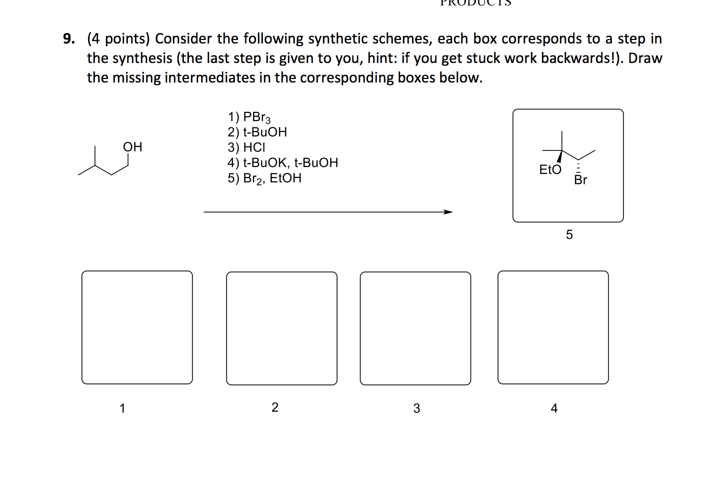 Solved 9. (4 points) Consider the following synthetic | Chegg.com