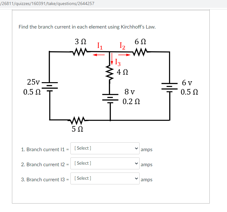 Solved Find the branch current in each element using | Chegg.com
