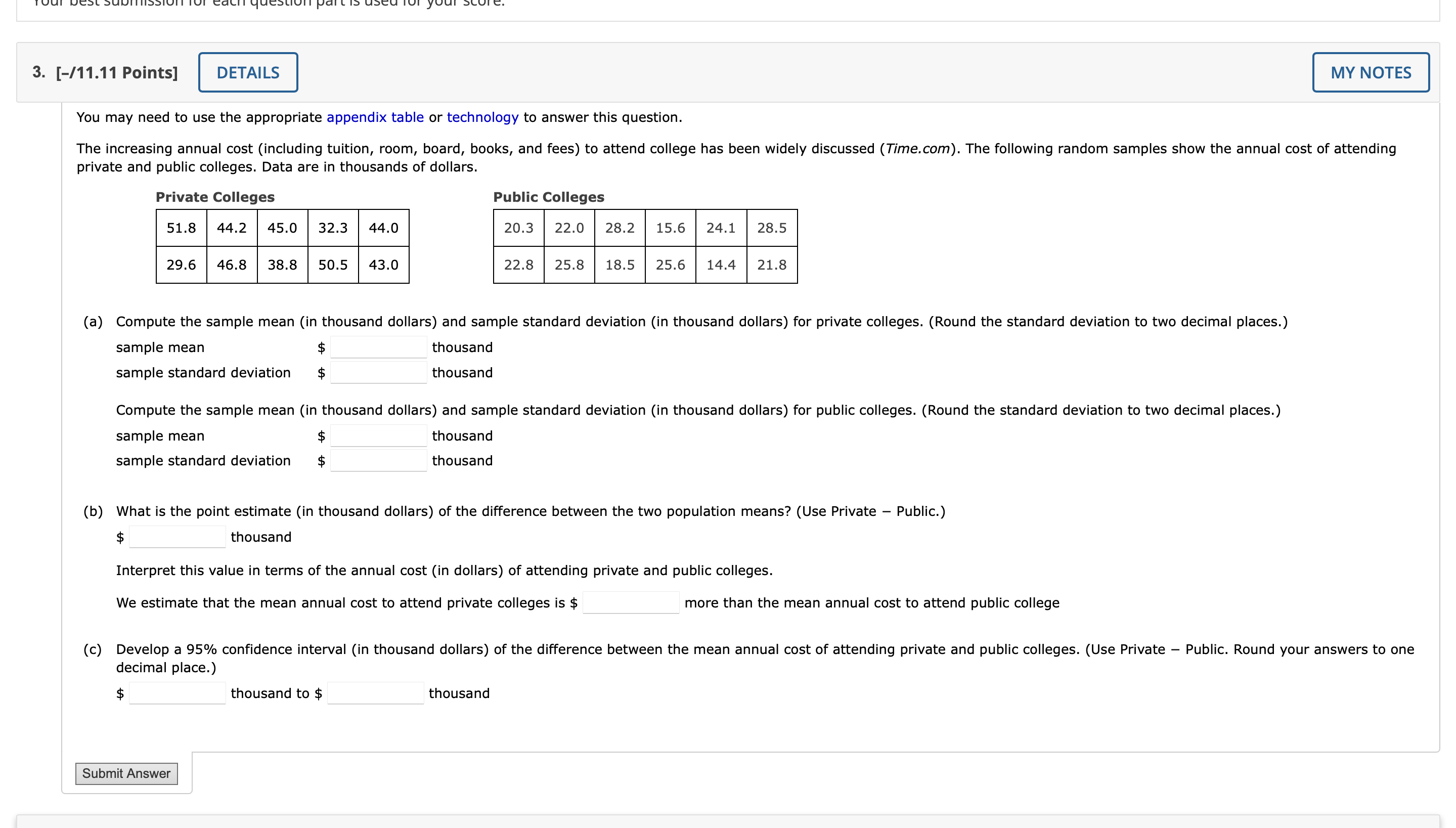 Solved The increasing annual cost (including tuition, room, | Chegg.com