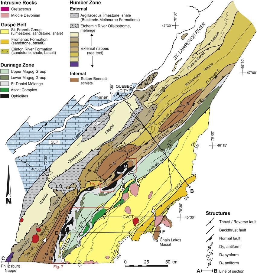 Intrusive Rocks Cretaceous Middle Devonian Gaspé Belt | Chegg.com