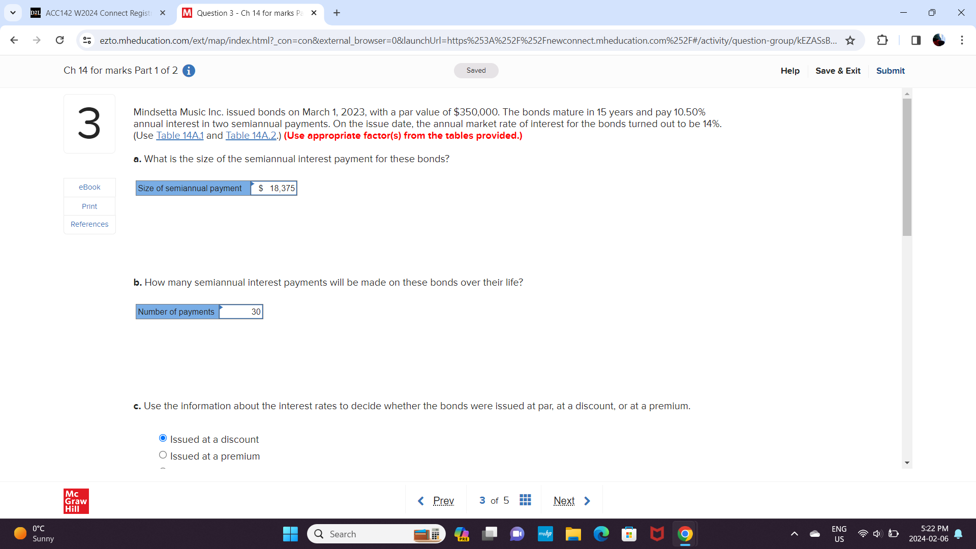 Solved Ch 14 ﻿for marks Part 1 ﻿of 2SavedHelpSave & | Chegg.com