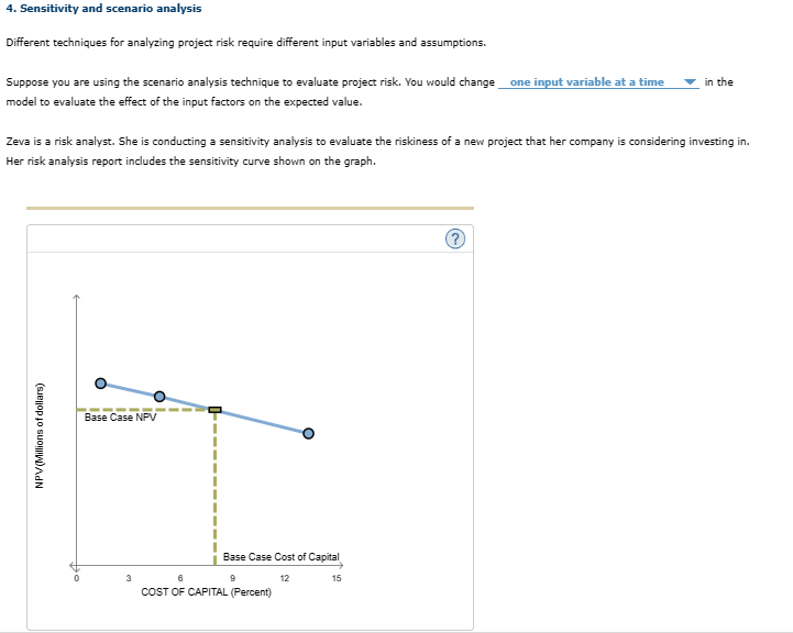 Solved 4. Sensitivity and scenario analysis Different | Chegg.com