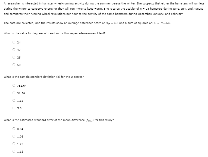 Solved Repeated-measures experiments measure the same set of | Chegg.com