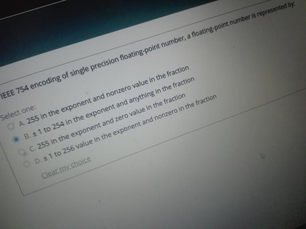 Solved IEEE 754 encoding of single precision floating-point | Chegg.com