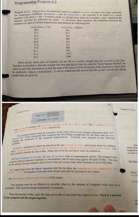 Solved Programming Projects 6.3 Proiect 6.3.1. Regressson) | Chegg.com