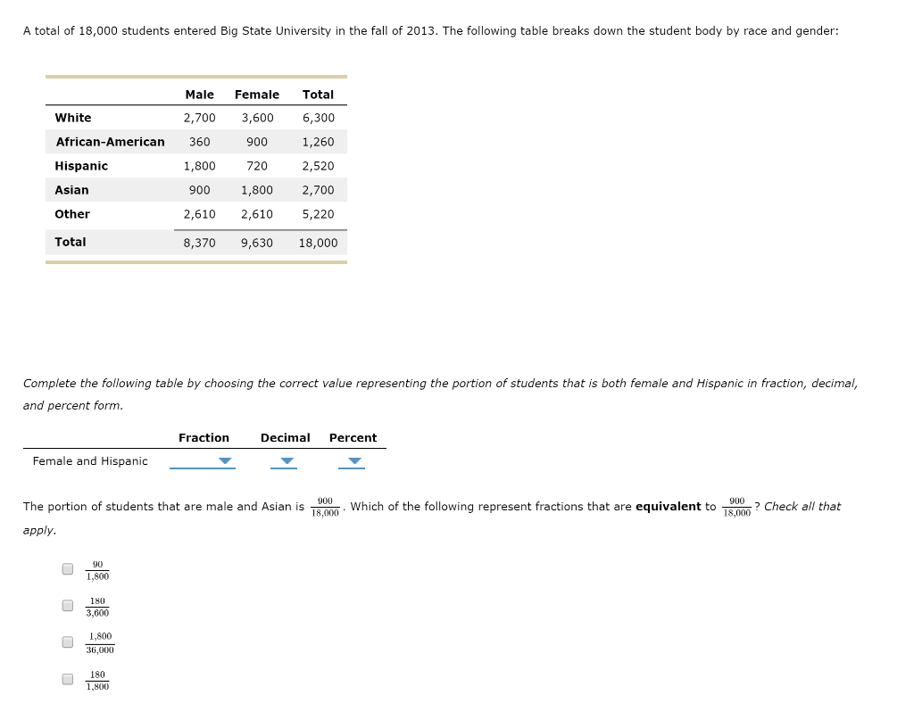 Solved A Total Of 18 000 Students Entered Big State Chegg