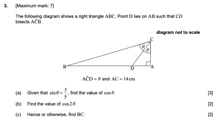 Solved 3. [Maximum mark: 7] The following diagram shows a | Chegg.com