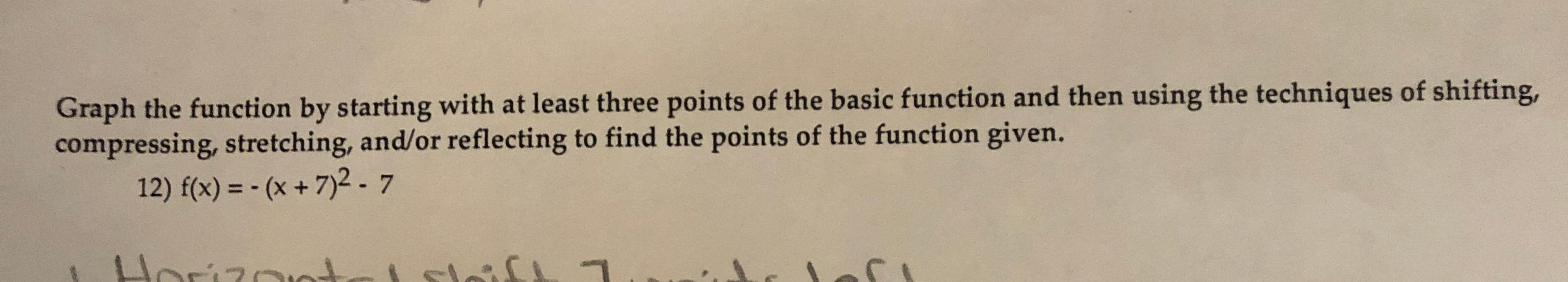 Solved Graph the function by starting with at least three | Chegg.com