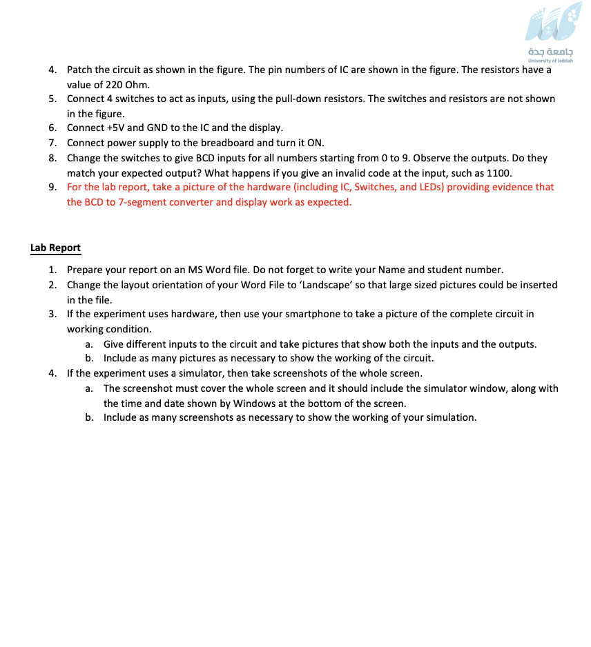 Task 1. The 7-segment display is a set of 7 LEDs | Chegg.com