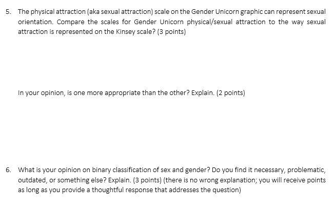 Solved 5. The physical attraction (aka sexual attraction) | Chegg.com