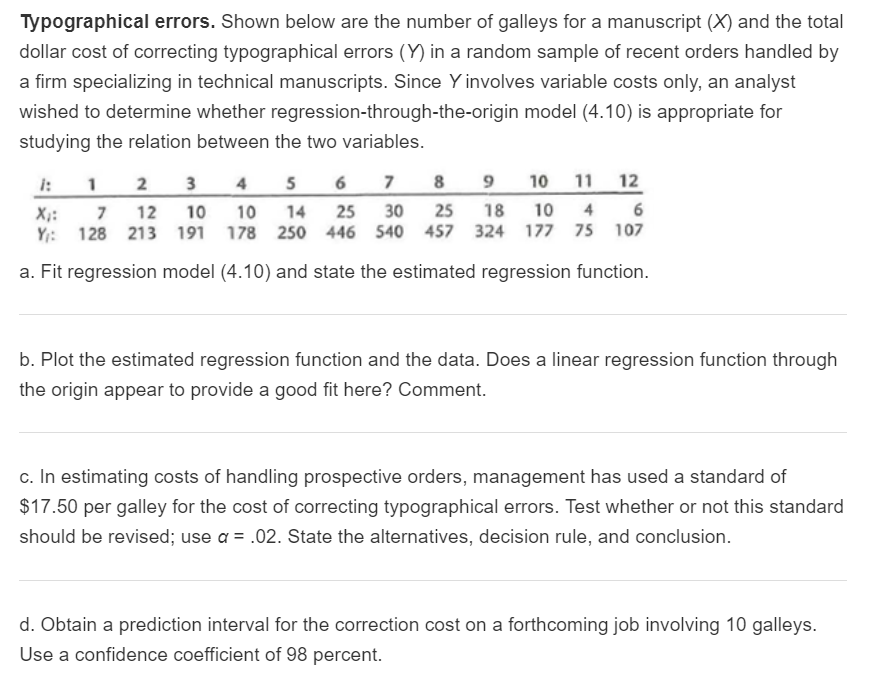 Typographical errors. Shown below are the number of | Chegg.com