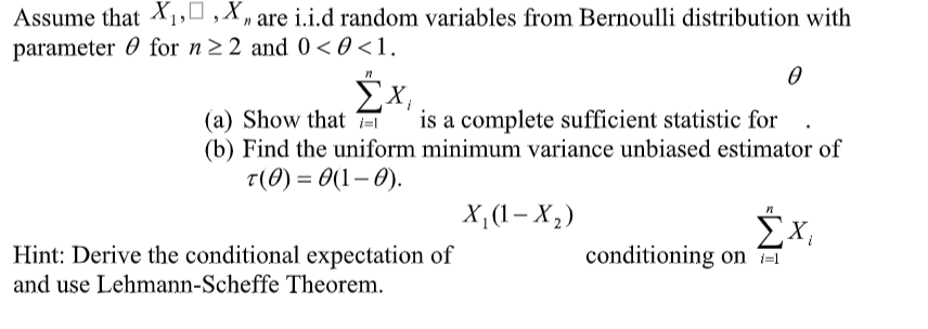 Solved Assume that X1, ,Xn are i.i.d random variables from | Chegg.com
