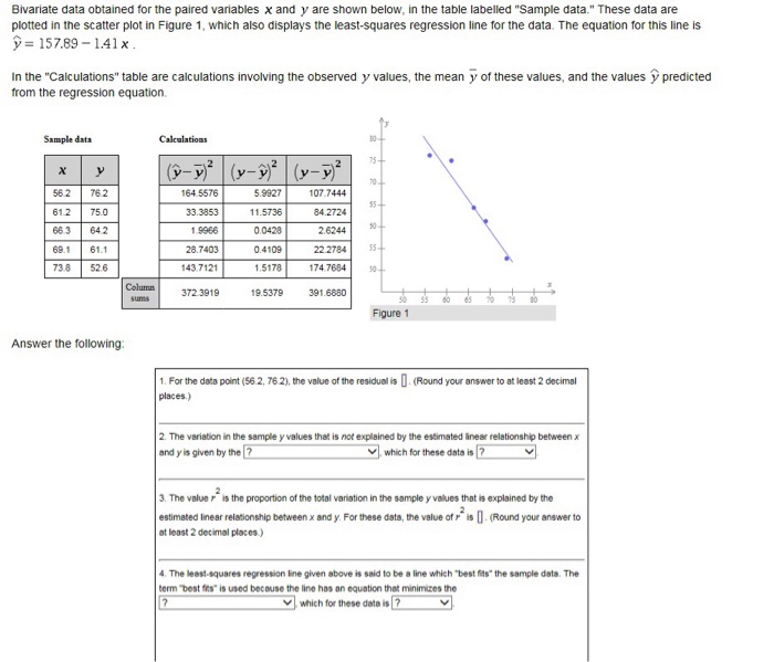 Solved Bivariate data obtained for the paired variables X | Chegg.com