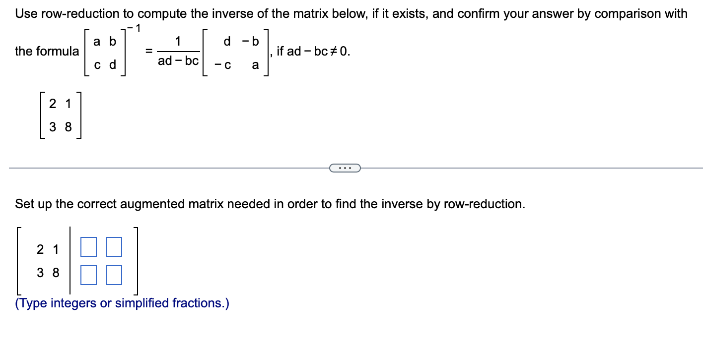 Solved Use row-reduction to compute the inverse of the | Chegg.com