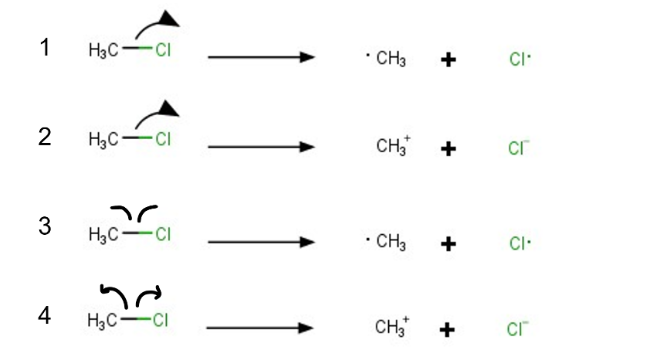 Solved 1 H3C CI CH3 + CI 2 H2C-CI CH + СГ 20 3 H3C-C - CH3 + | Chegg.com