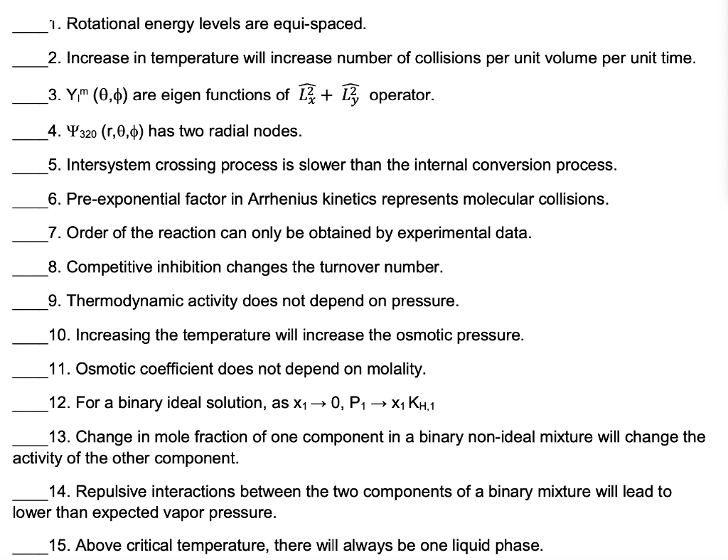 Solved 1. Rotational energy levels are equi-spaced. 2. | Chegg.com
