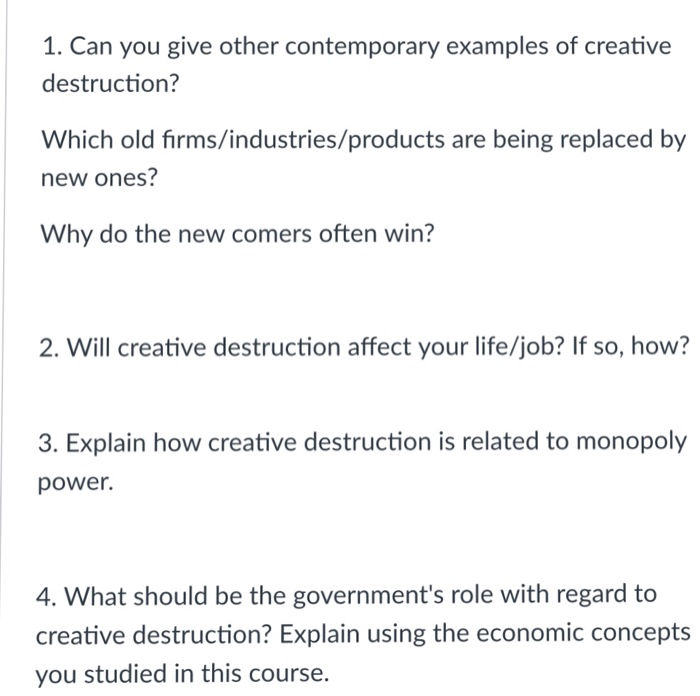 Solved 1. Can you give other contemporary examples of | Chegg.com