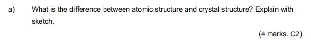 Solved a) What is the difference between atomic structure | Chegg.com