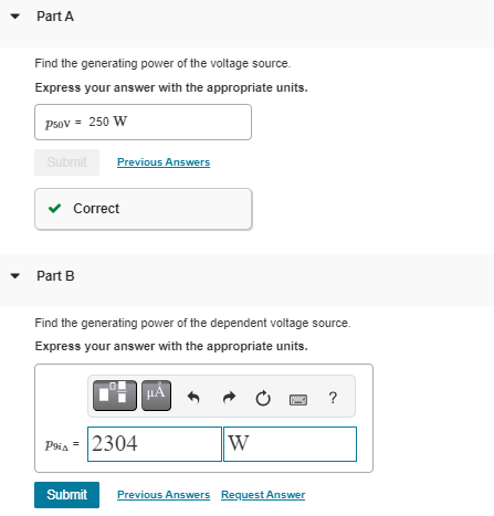 Solved v1=22 V and v3=71 VFind the generating power of the | Chegg.com