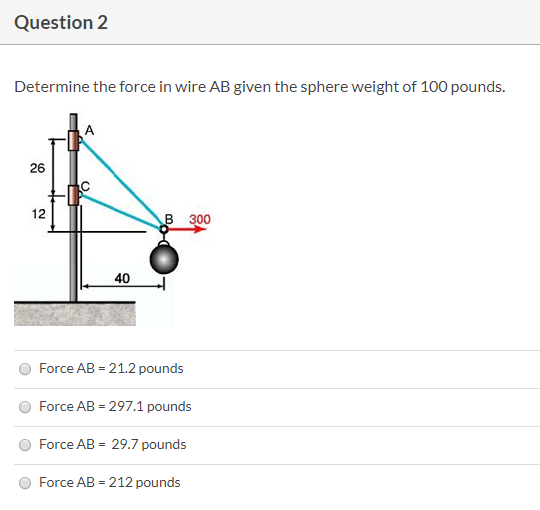 Solved Question 1 Determine the forces in the cable BC due | Chegg.com