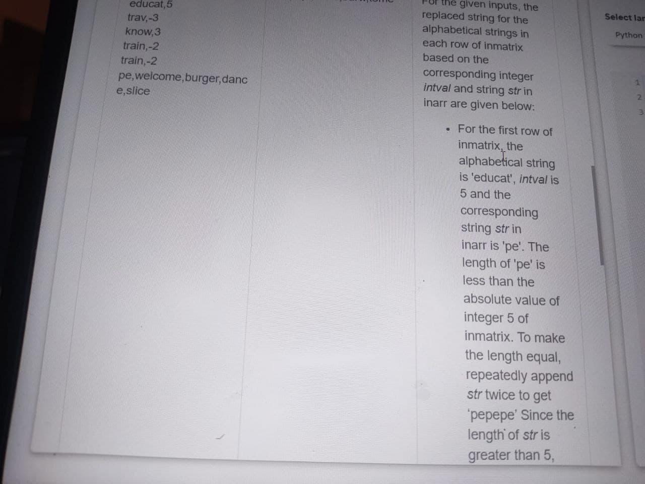 Solved Input Format: First line contains the number of rows | Chegg.com