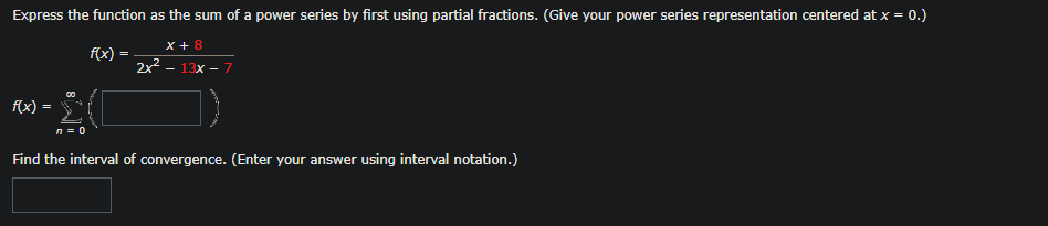 Solved Express the function as the sum of a power series by | Chegg.com