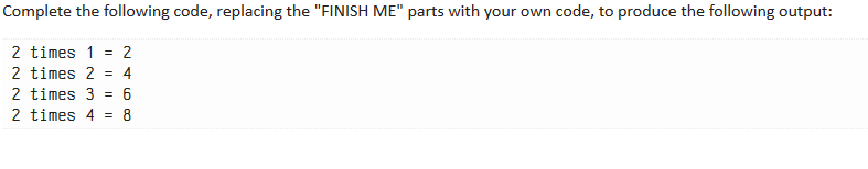 Solved Complete the following code, replacing the "FINISH | Chegg.com